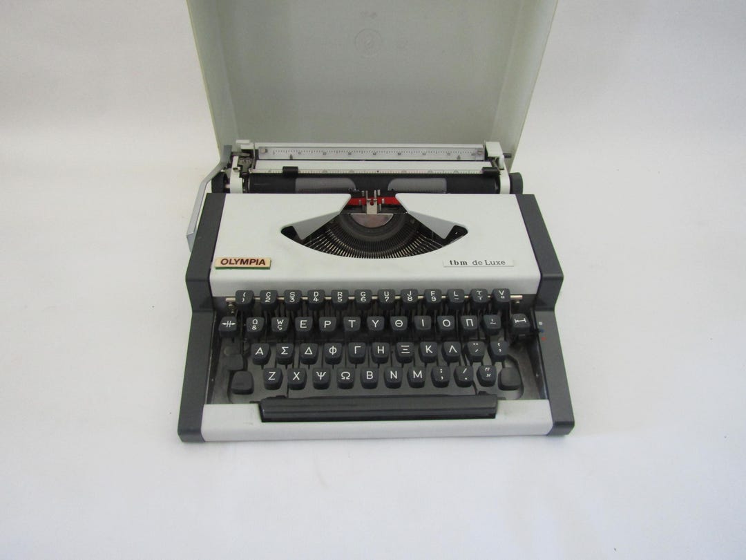 Vintage 1980s AEG Olympia Tbm De Luxe Typewriter: English & Greek ...