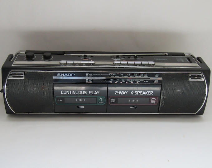 Sharp, Stereo Radio Cassette Recorder, Vintage Cassette Player, Retro ...