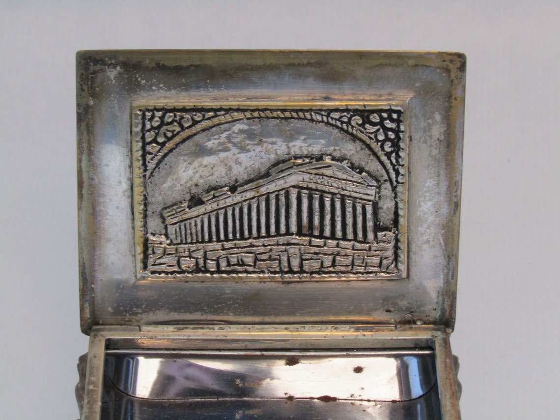 Very old Greek brass box Parthenon Acopolis design vintage | Etsy