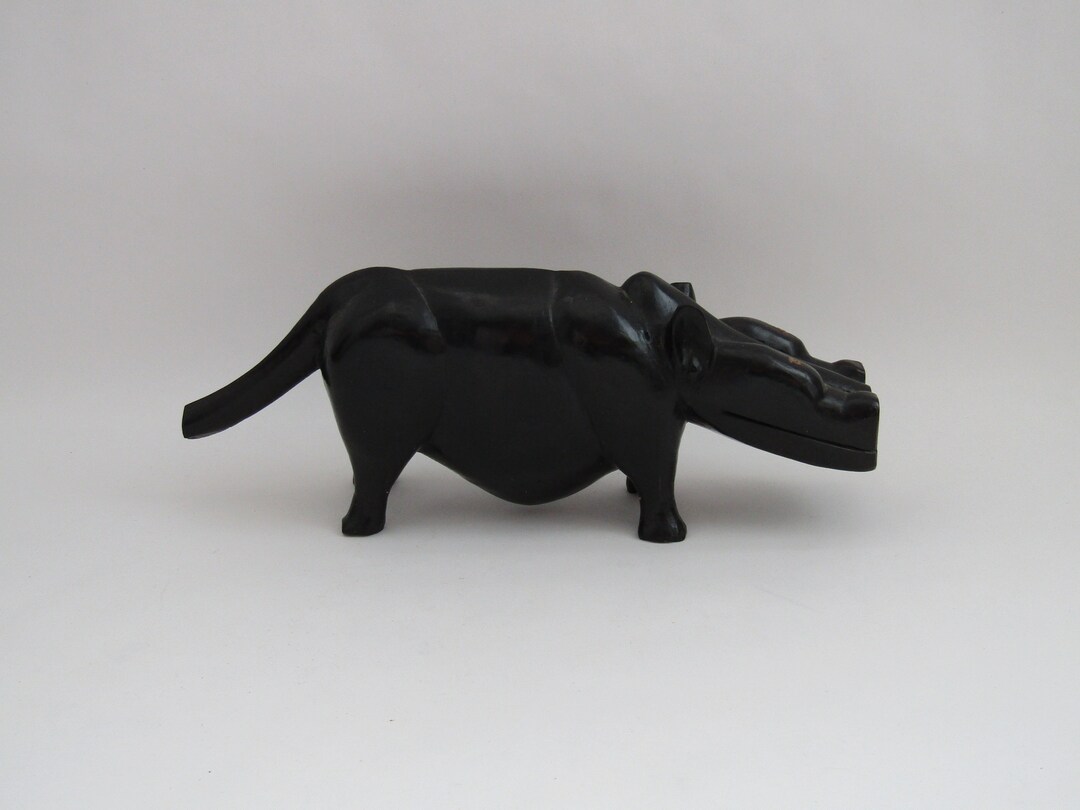 Ebony Hippo, African Old Sculpture, Hippo Wooden Sculpture, Hippo Wood ...