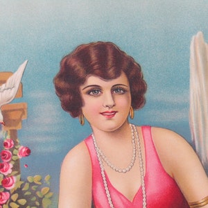 Big Chromolithograph, Woman Lithograph, Antique Lithograph, Vintage ...