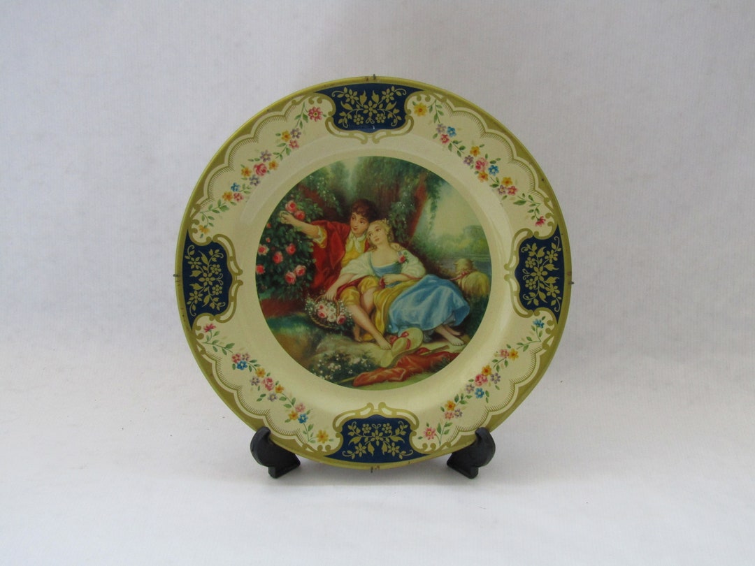 French Wall Plate, Tin Wall Plate, Ornamental Plate, Old Wall Plate ...