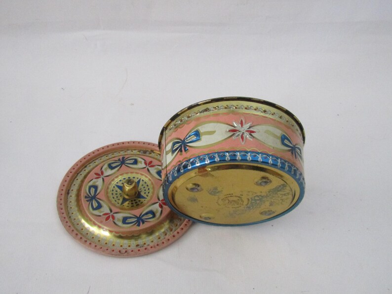 Vintage Art Grace Tin Container: Round Kitchen Decor, Made in England ...