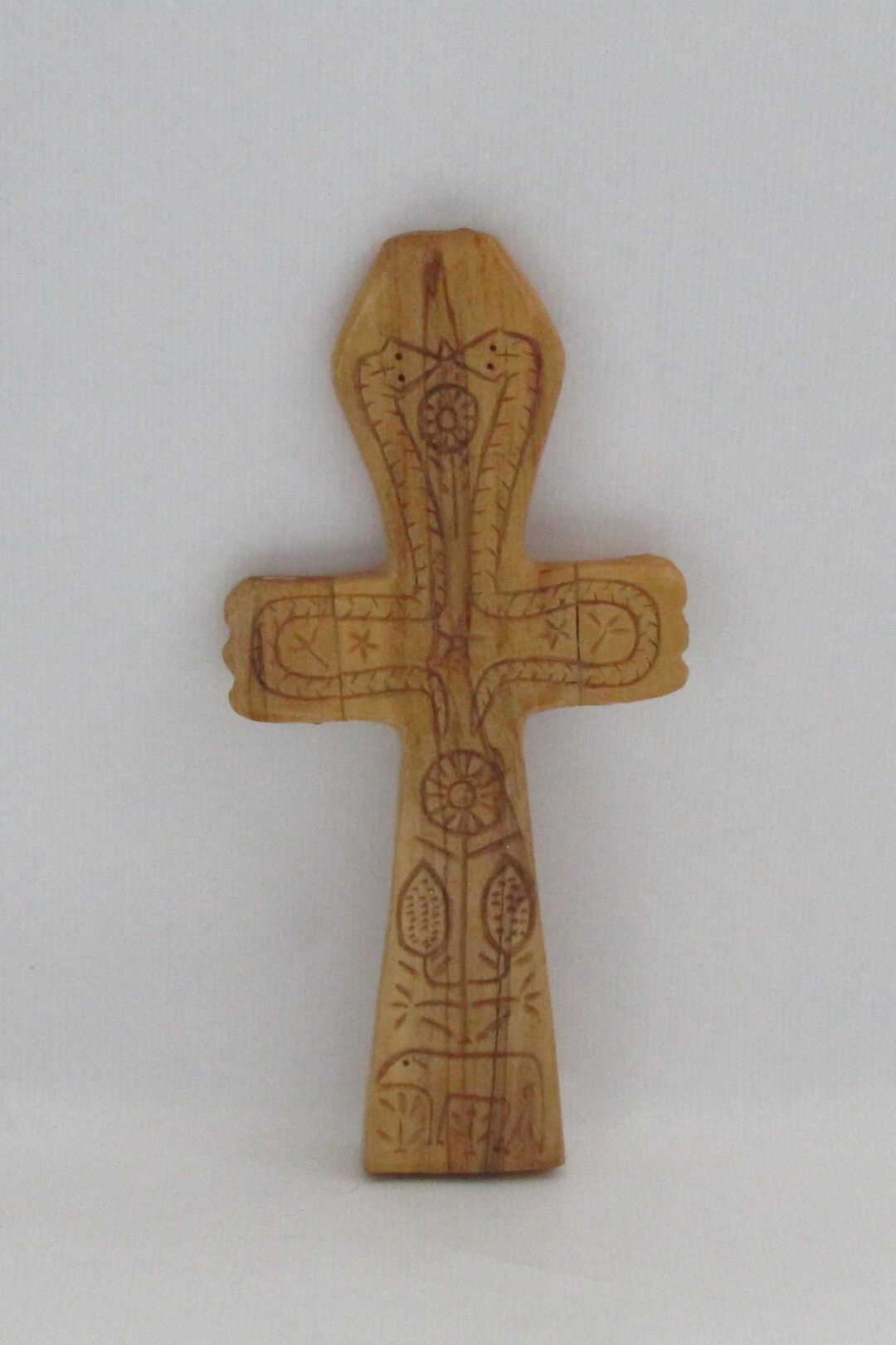Handcrafted Wooden Orthodox Cross: Folk Art Decor (28cm X 14cm) - Etsy
