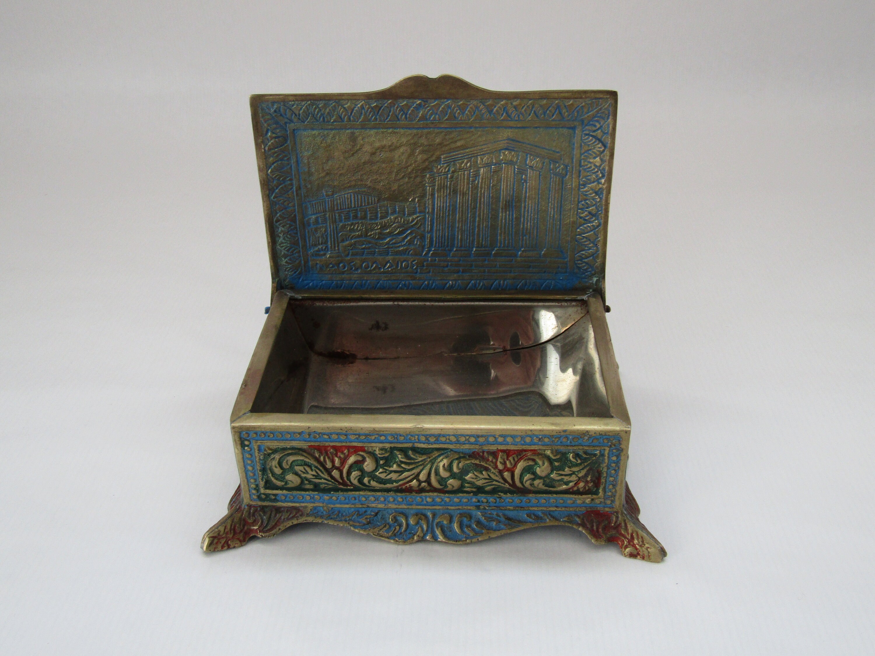 Very Old Greek Brass Box Parthenon Acopolis Design Vintage | Etsy