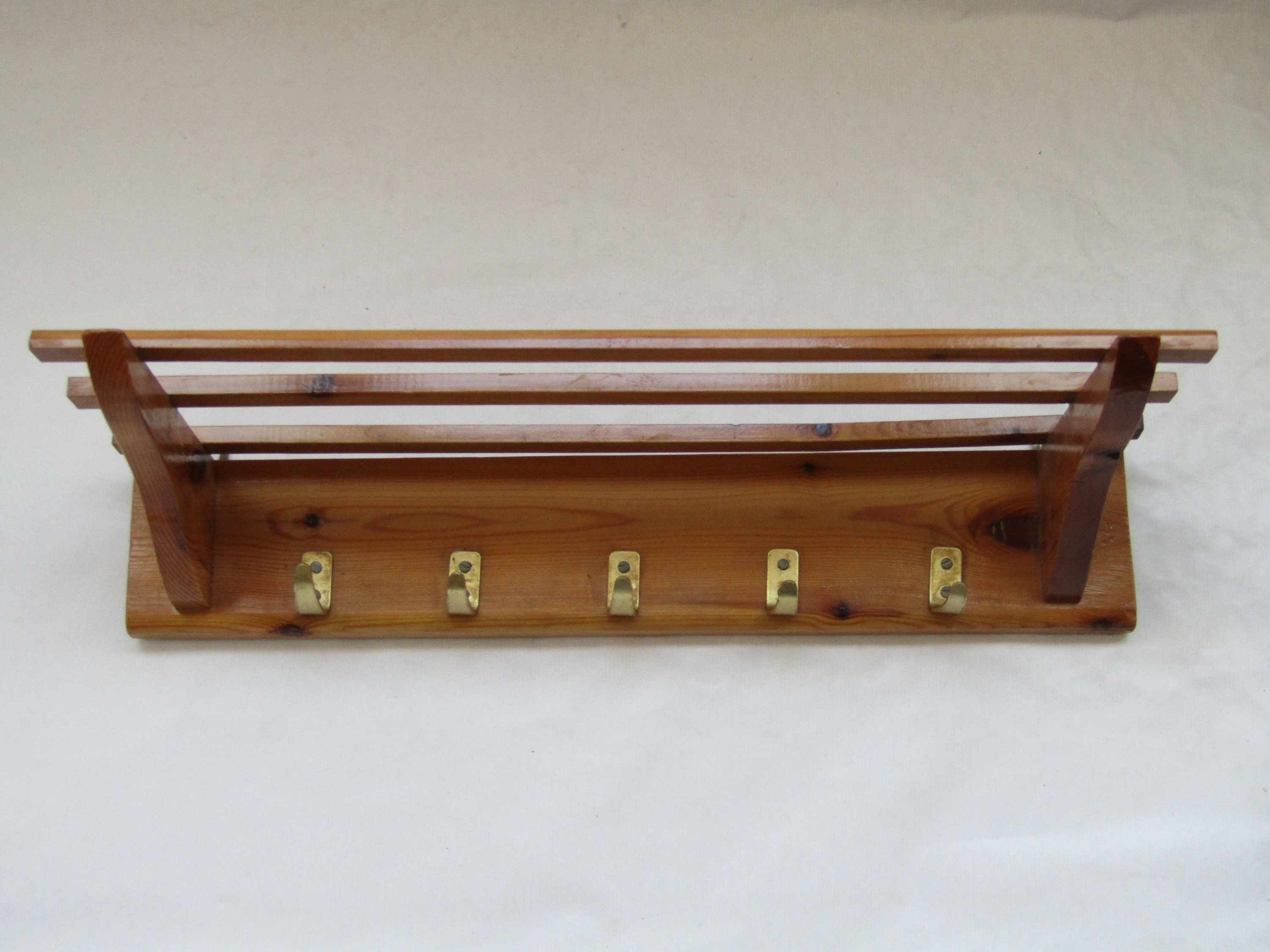 Vintage wooden wall mounted coat rack wall mounted coat rack | Etsy