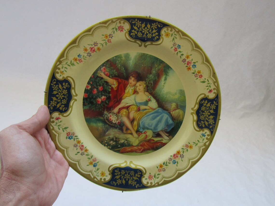 French Wall Plate Tin Wall Plate Ornamental Plate Old Wall - Etsy