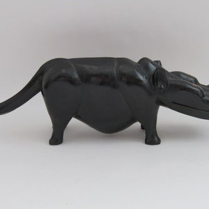 Ebony Hippo, African Old Sculpture, Hippo Wooden Sculpture, Hippo Wood ...
