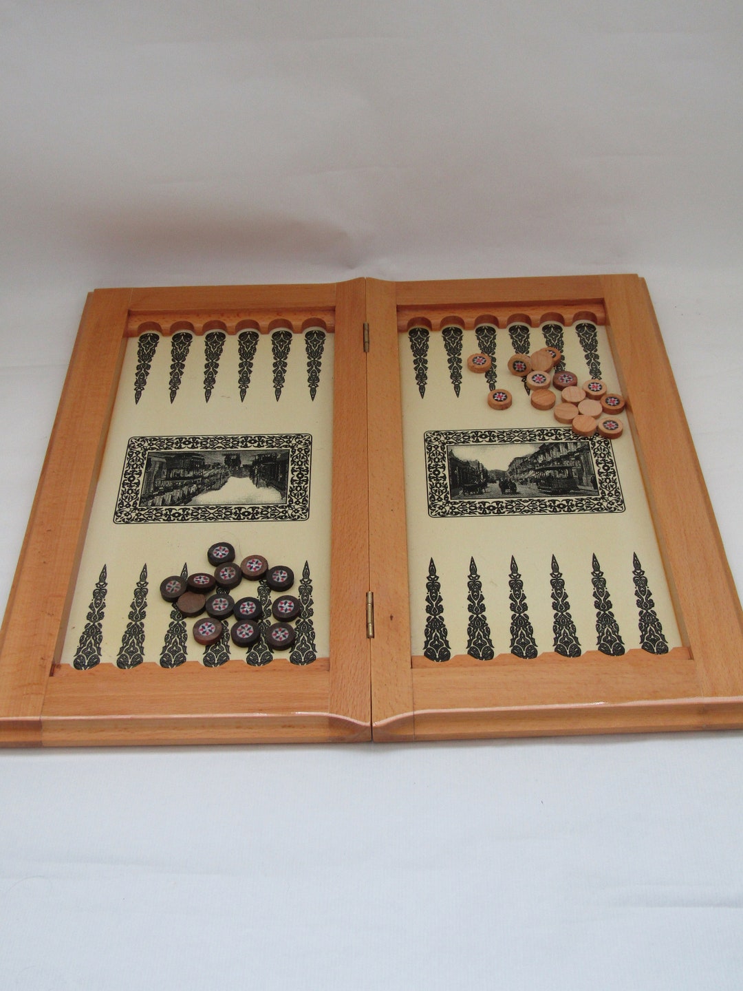 Backgammon, Backgammon Set in Leather Case, Backgammon Wooden Board ...