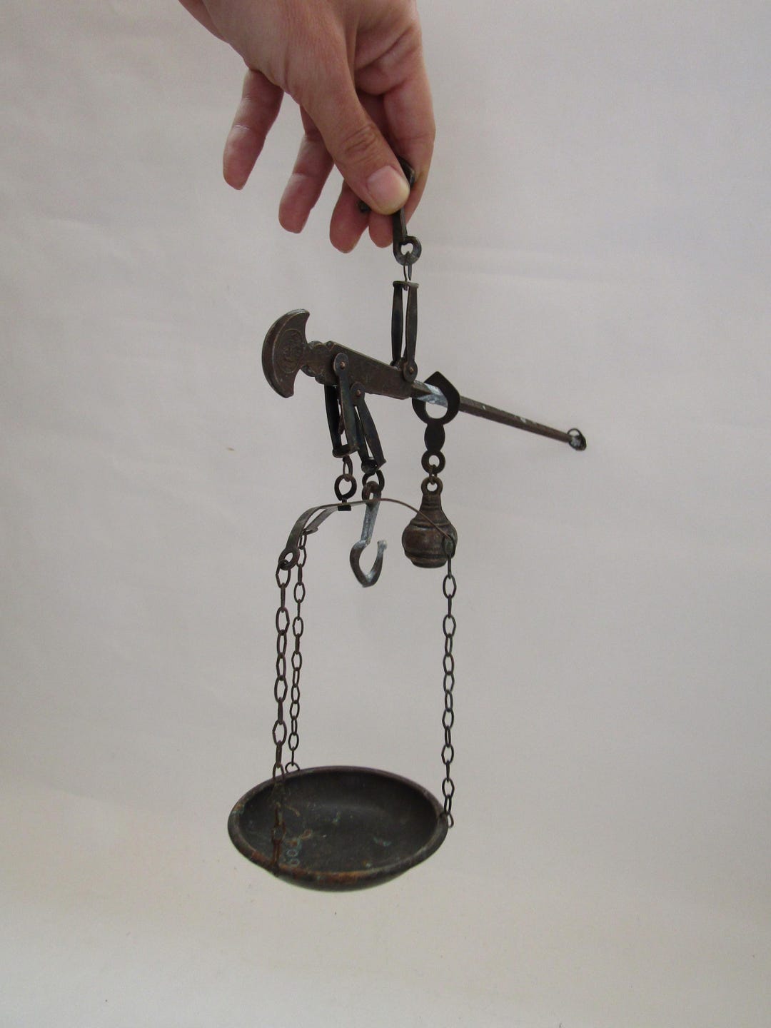 Antique Greek Hanging Farm Cast Iron Balance Scale, Antique Balance ...