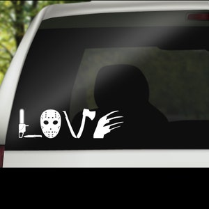 Love Horror Movies Car Decal Horror Sticker Scary Movie - Etsy