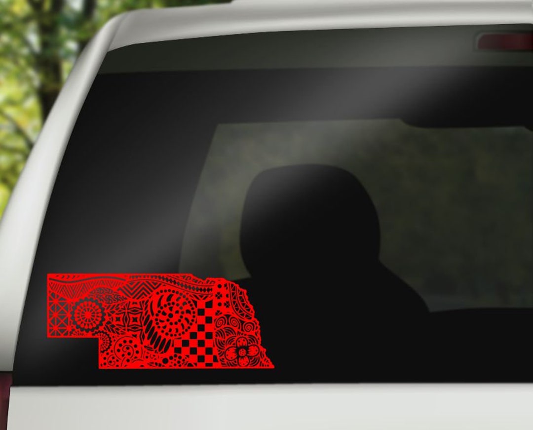 Nebraska Zentangle Car Decal - Nebraska Car Decal - Nebraska Sticker ...