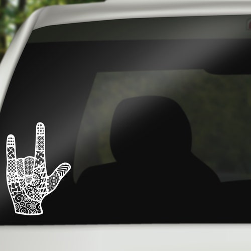 Sign Language Car Decal Sign Language Sticker ASL I Love - Etsy