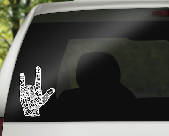 Sign Language Car Decal Sign Language Sticker ASL I Love | Etsy