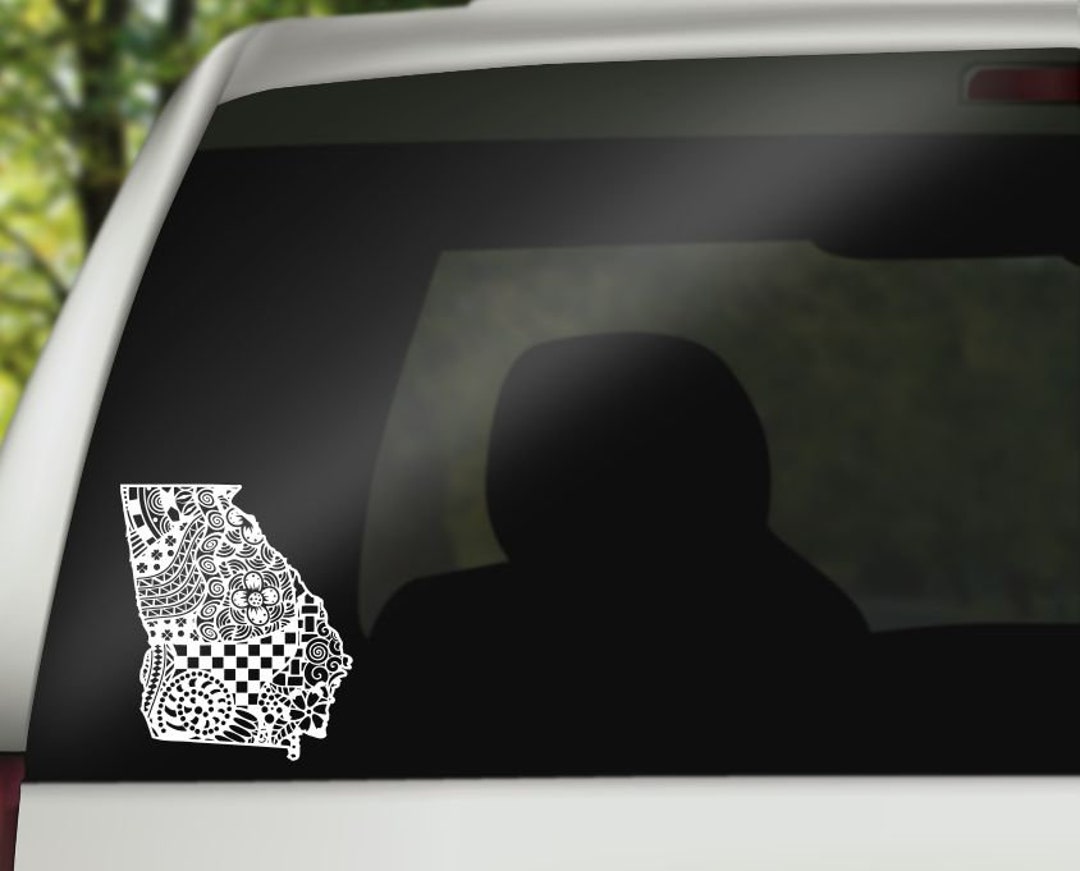 Georgia Zentangle Car Decal - Georgia Car Decal - Georgia Sticker ...