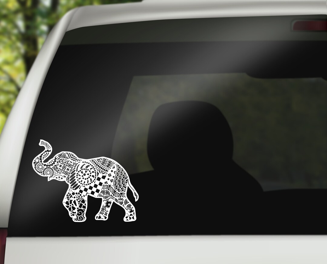 Zentangle Elephant Decal - Elephant Car Decal - Elephant Sticker ...