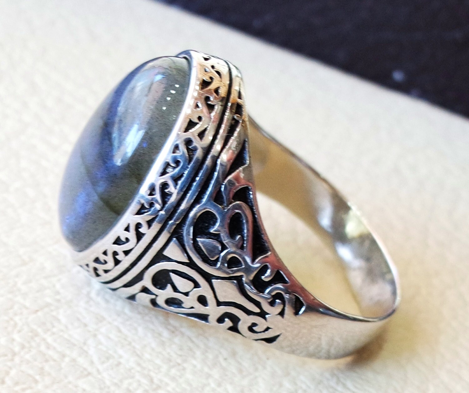 Flashy Blue Labradorite Men Ring Sterling Silver 925 Natural - Etsy