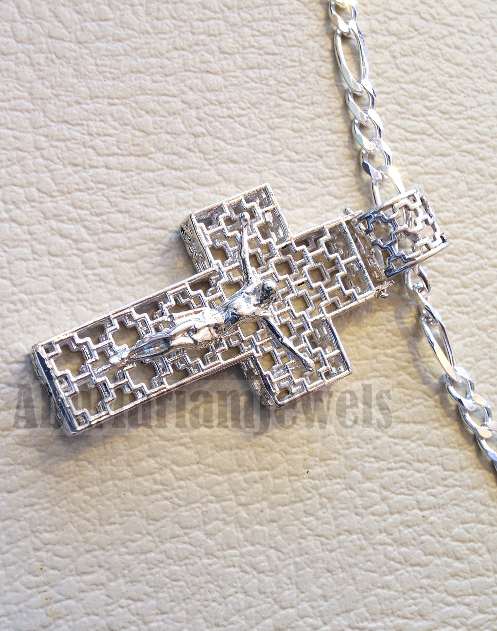 Cross Necklace With Thick Chain Sterling Silver 925 Jewelry - Etsy