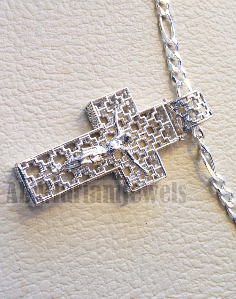 Cross Necklace With Thick Chain Sterling Silver 925 Jewelry - Etsy
