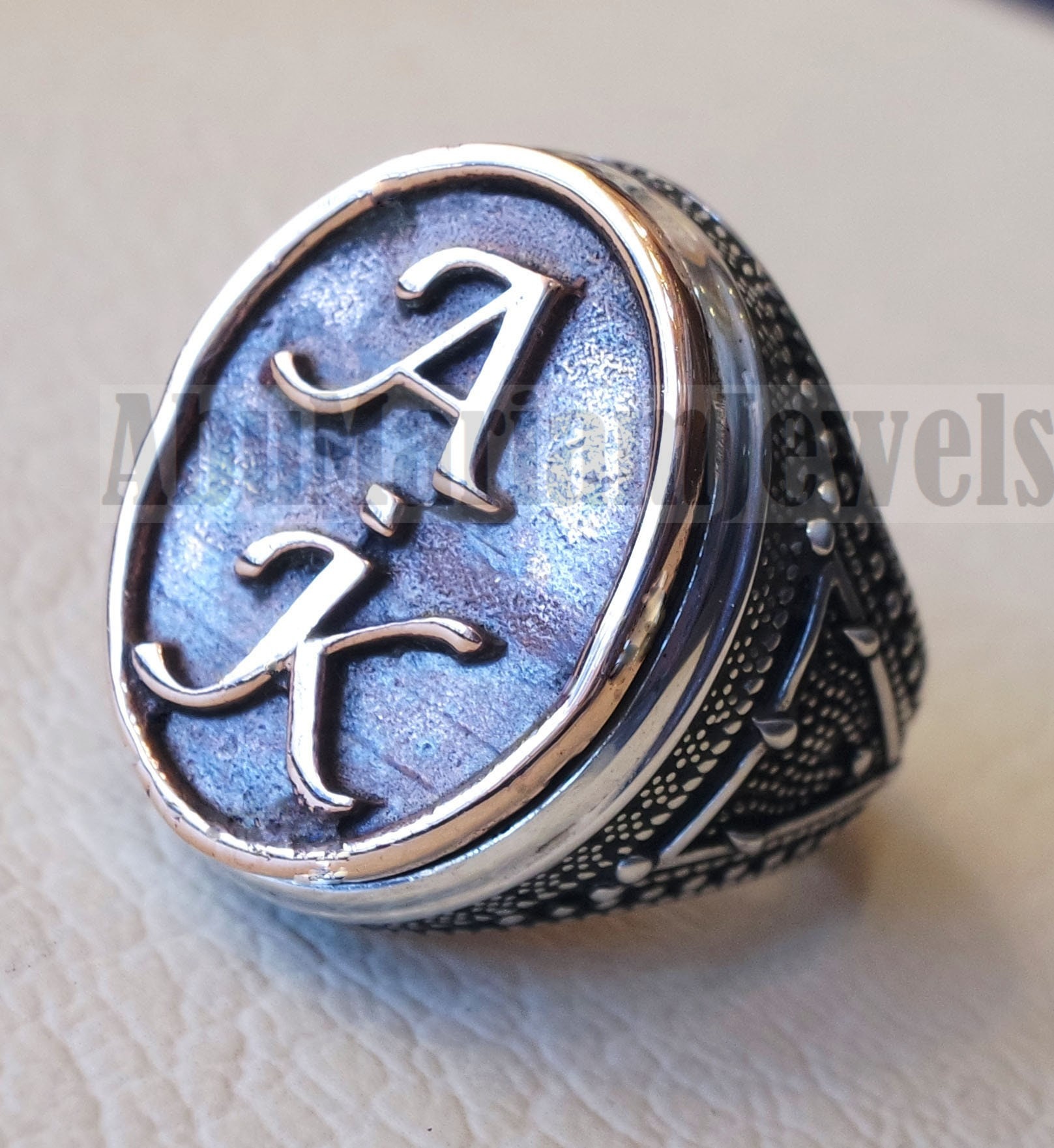 Initials Customized Men Ring Personalized Any 2 Letters - Etsy