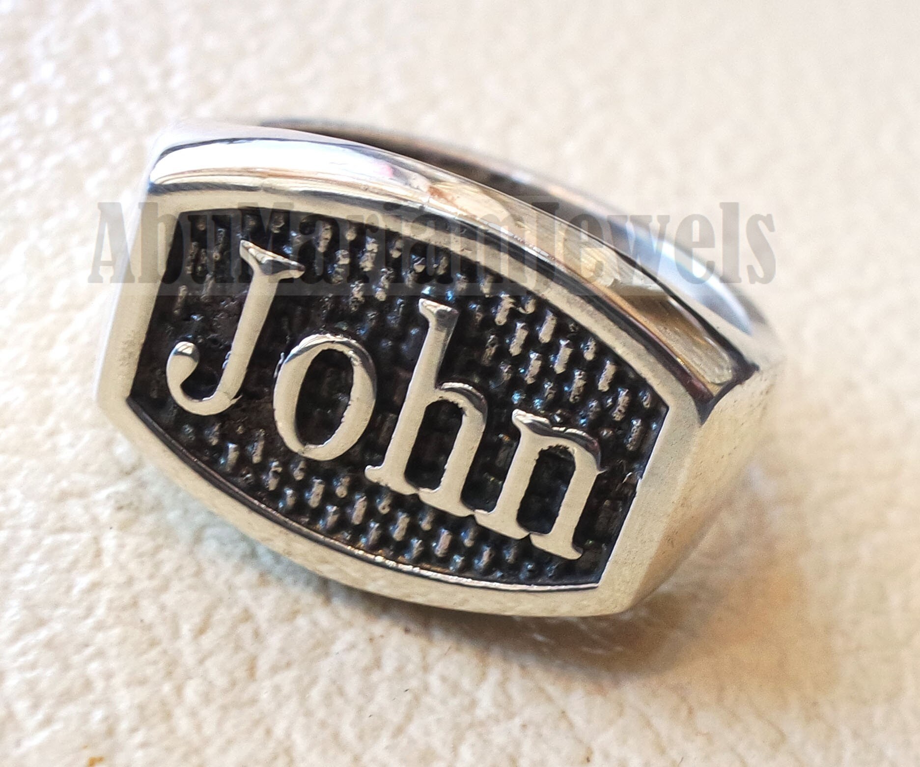 Name Ring Customized English Calligraphy One Word Personalized - Etsy