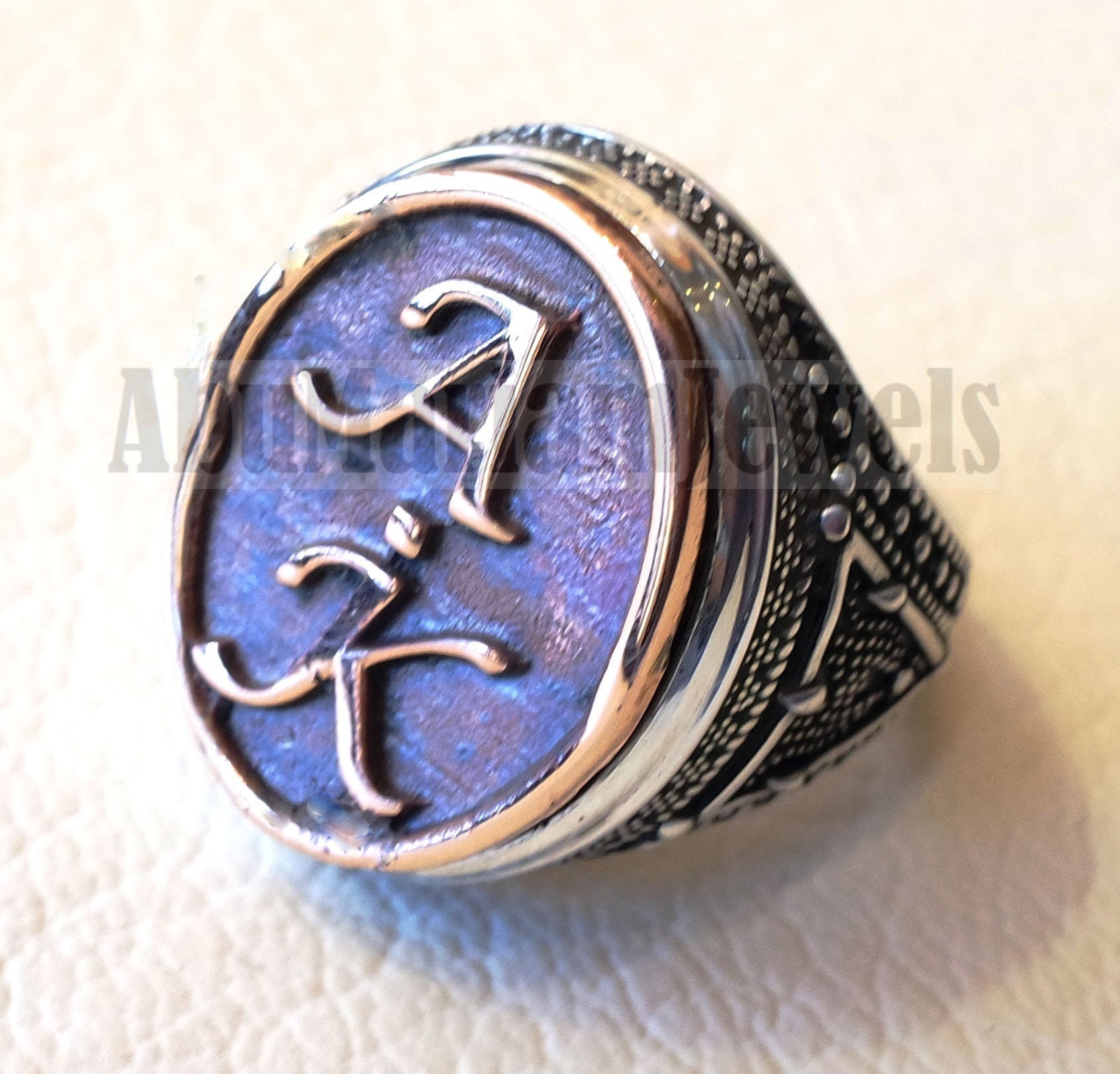 Initials Customized Men Ring Personalized Any 2 Letters - Etsy
