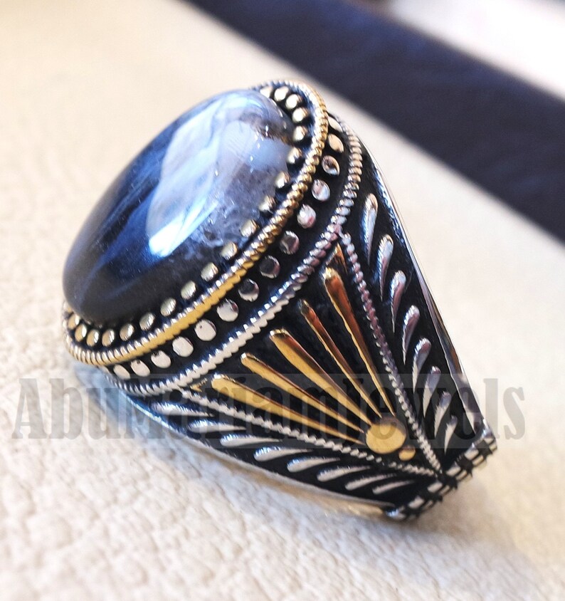 Oval Yamani Aqeeq Natural Semi Precious Multi Color Agate | Etsy