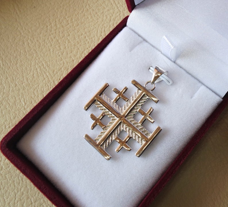 Jerusalem Cross Pendant Sterling Silver 925 Middle Eastern - Etsy