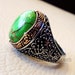 Green Copper Turquoise Natural Stone Men Ring Sterling Silver - Etsy