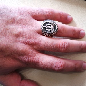 Vintage Style King Royal Crown Men Ring Heavy Sterling Silver 925 ...