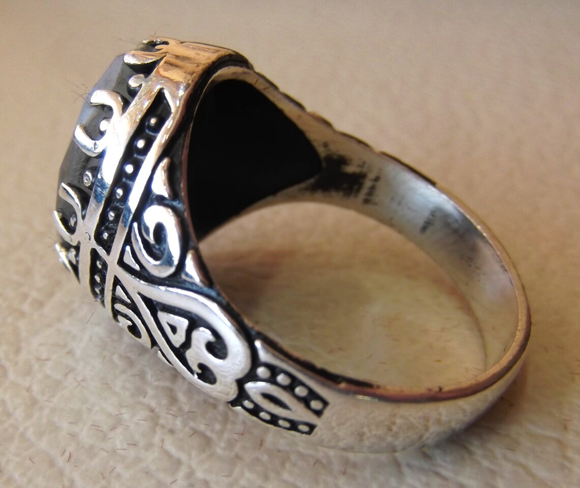 Indian Grey Multi Changing Color Stone Man Ring Sterling - Etsy