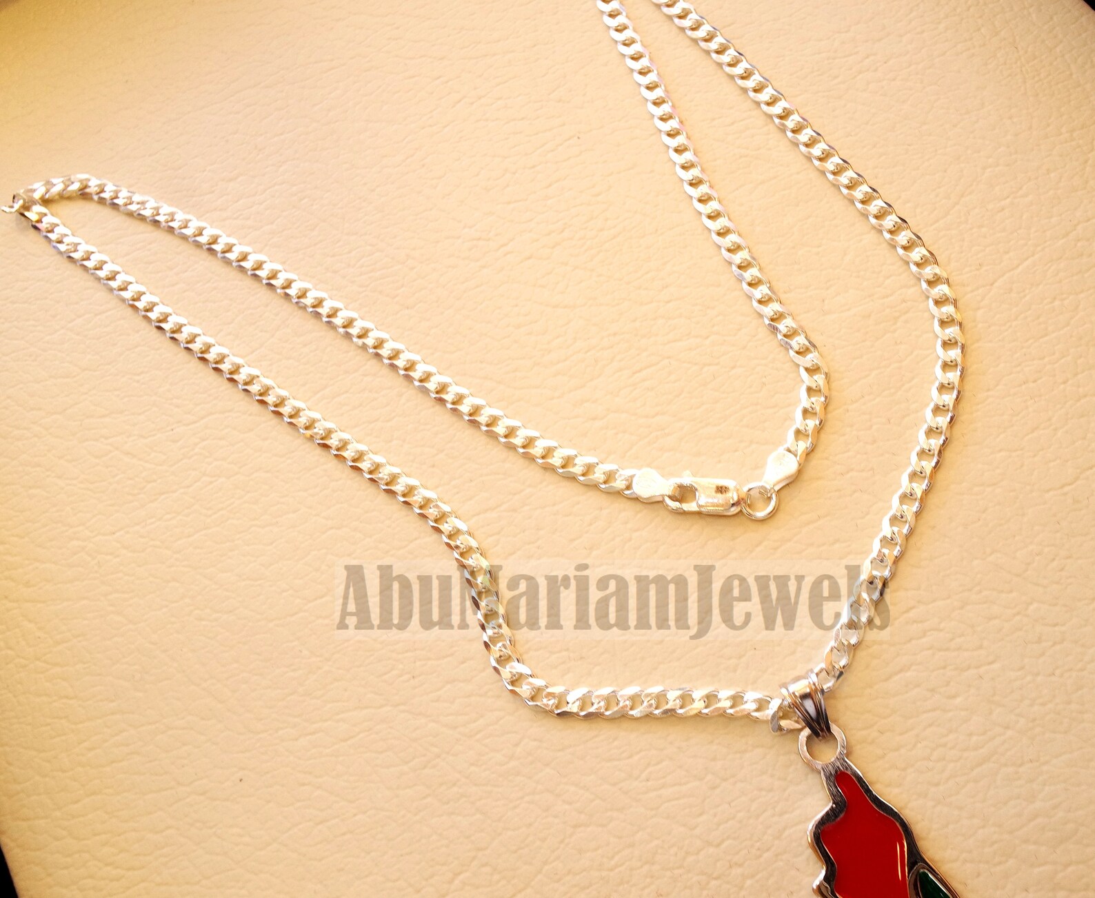 Huge Heavy Palestine Map Flag Pendant With Thick Chain 2 | Etsy