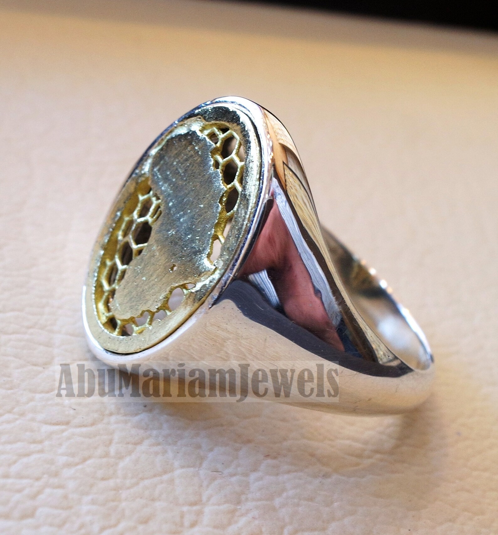 Africa Map Man Ring Sterling Silver 925 and Bronze Arabic Oval - Etsy