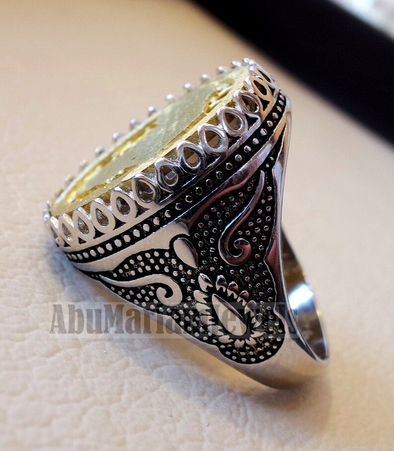 Africa Map Man Ring Sterling Silver 925 and Bronze Arabic Oval - Etsy