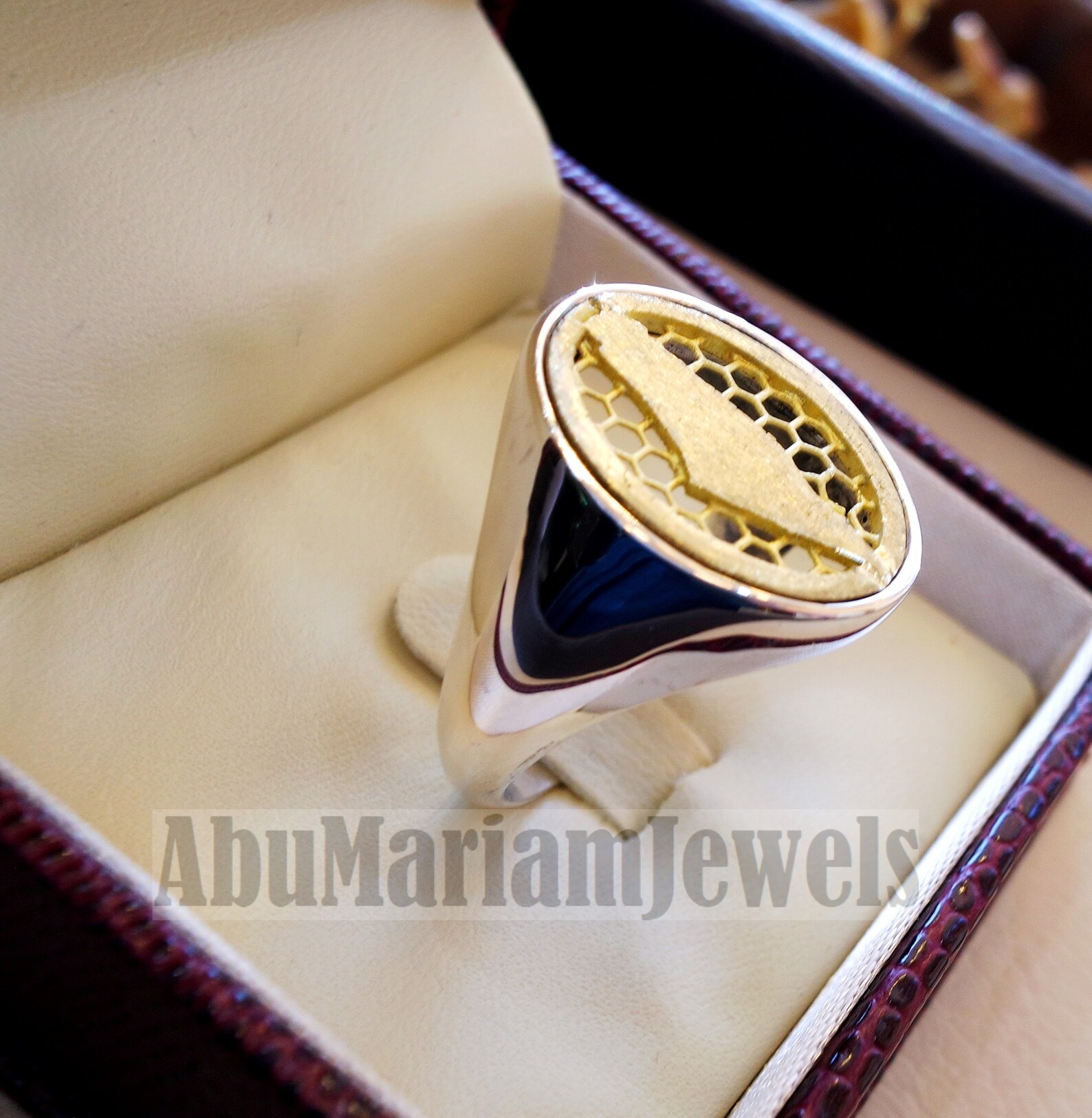 Palestine Map Man Ring Sterling Silver and Bronze Arabic Middle Eastern ...