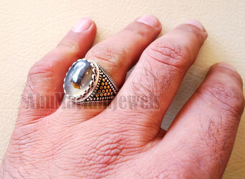 Oval Yamani Aqeeq Natural Semi Precious Multi Color Agate - Etsy