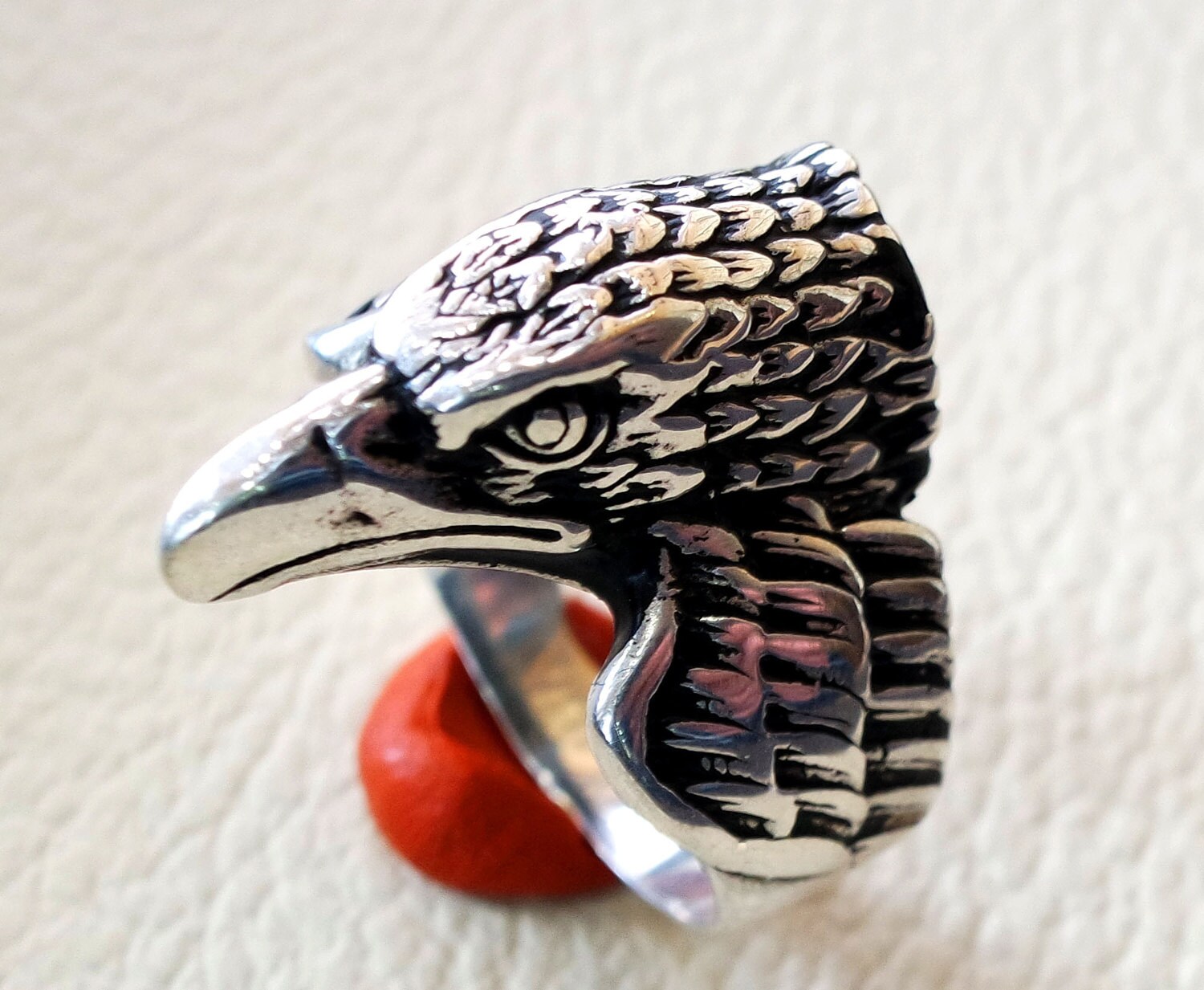 Eagle Falcon Ring Heavy Sterling Silver 925 Man Biker Ring All - Etsy UK