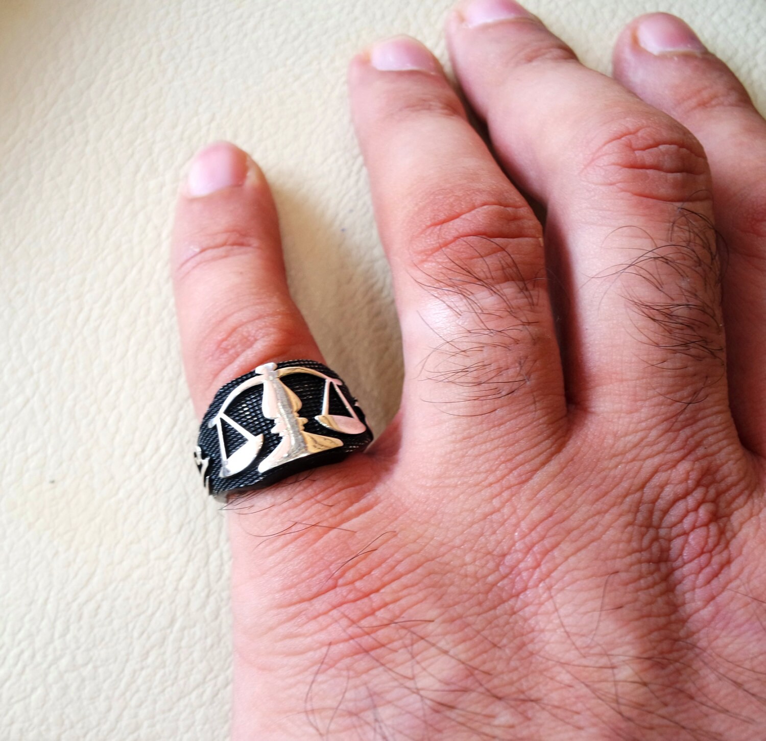 Scale of Justice Men Ring Sterling Silver 925 Arabic Turkish - Etsy