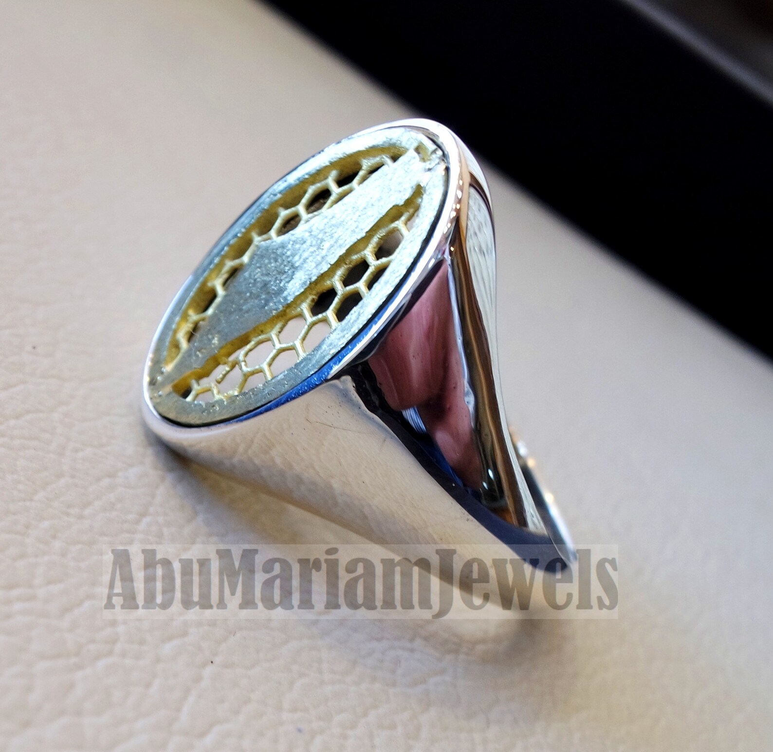 Palestine Map Man Ring Sterling Silver and Bronze Arabic Middle Eastern ...