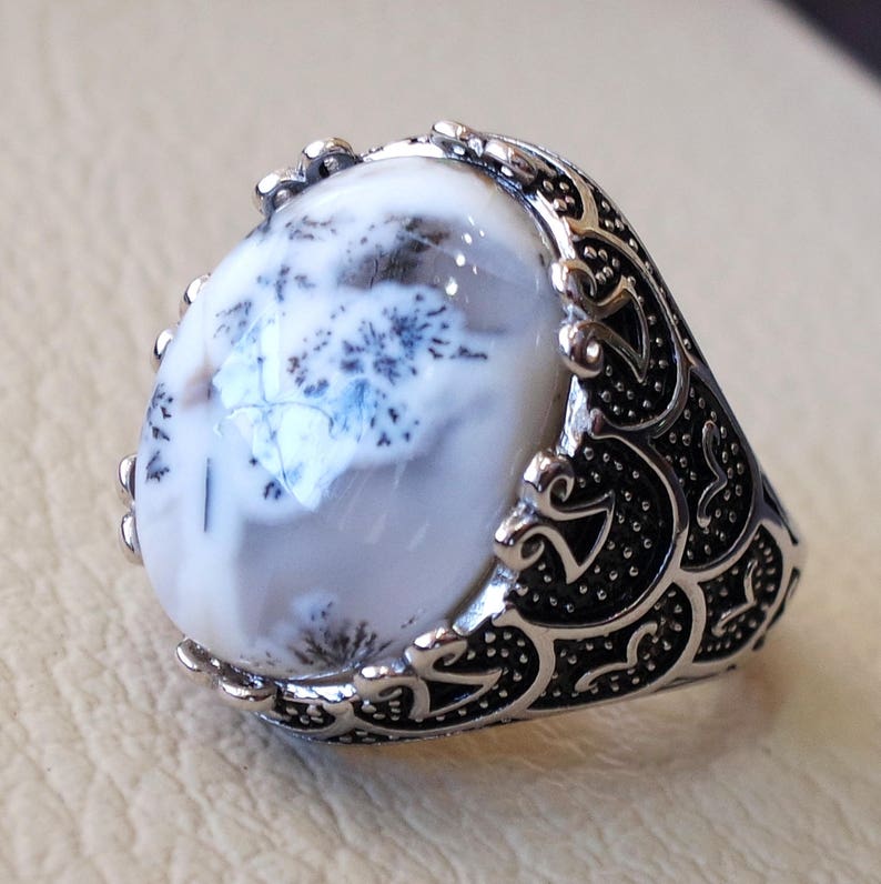 Dendritic Opal Agate Natural Stone Semi Precious Oval Sterling - Etsy