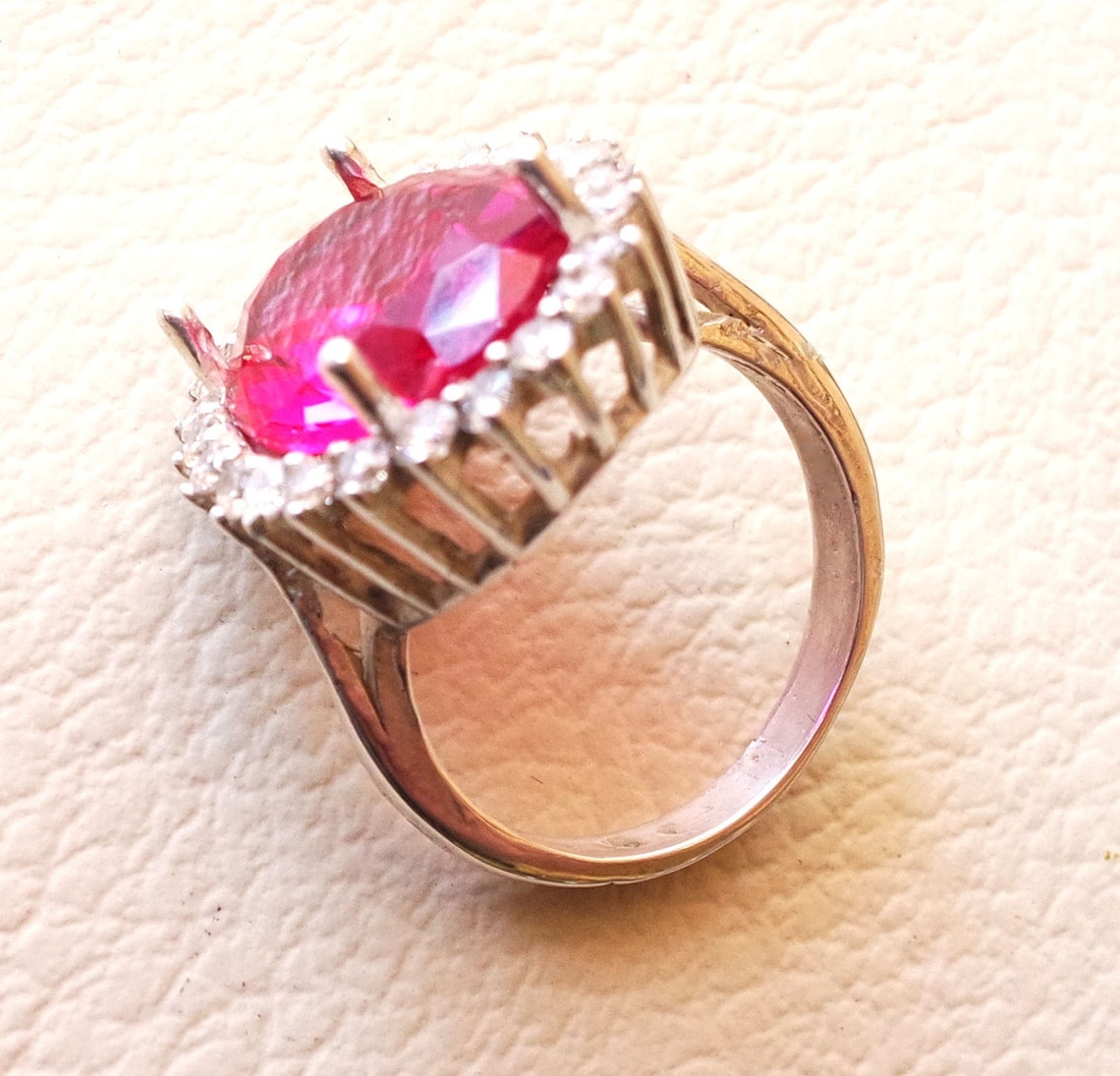 Red Corundum Oval Stone Ring Identical to Genuine Ruby Classic - Etsy