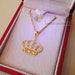 21K Gold Royal Crown Pendant With Rope Chain Gold Jewelry 16 and 20 ...