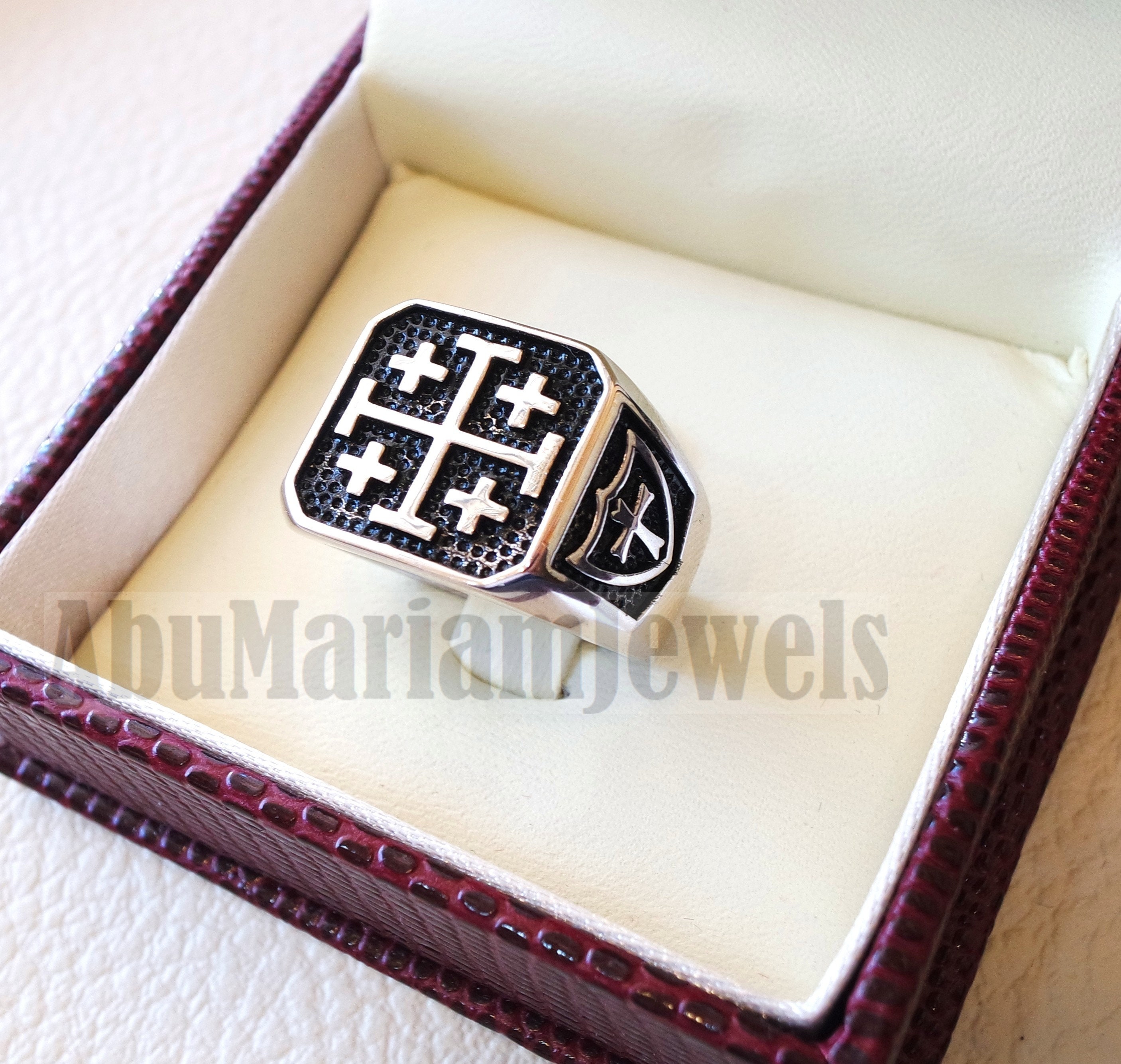 Jerusalem Cross Ring Christ Christian Symbol Sterling Silver - Etsy
