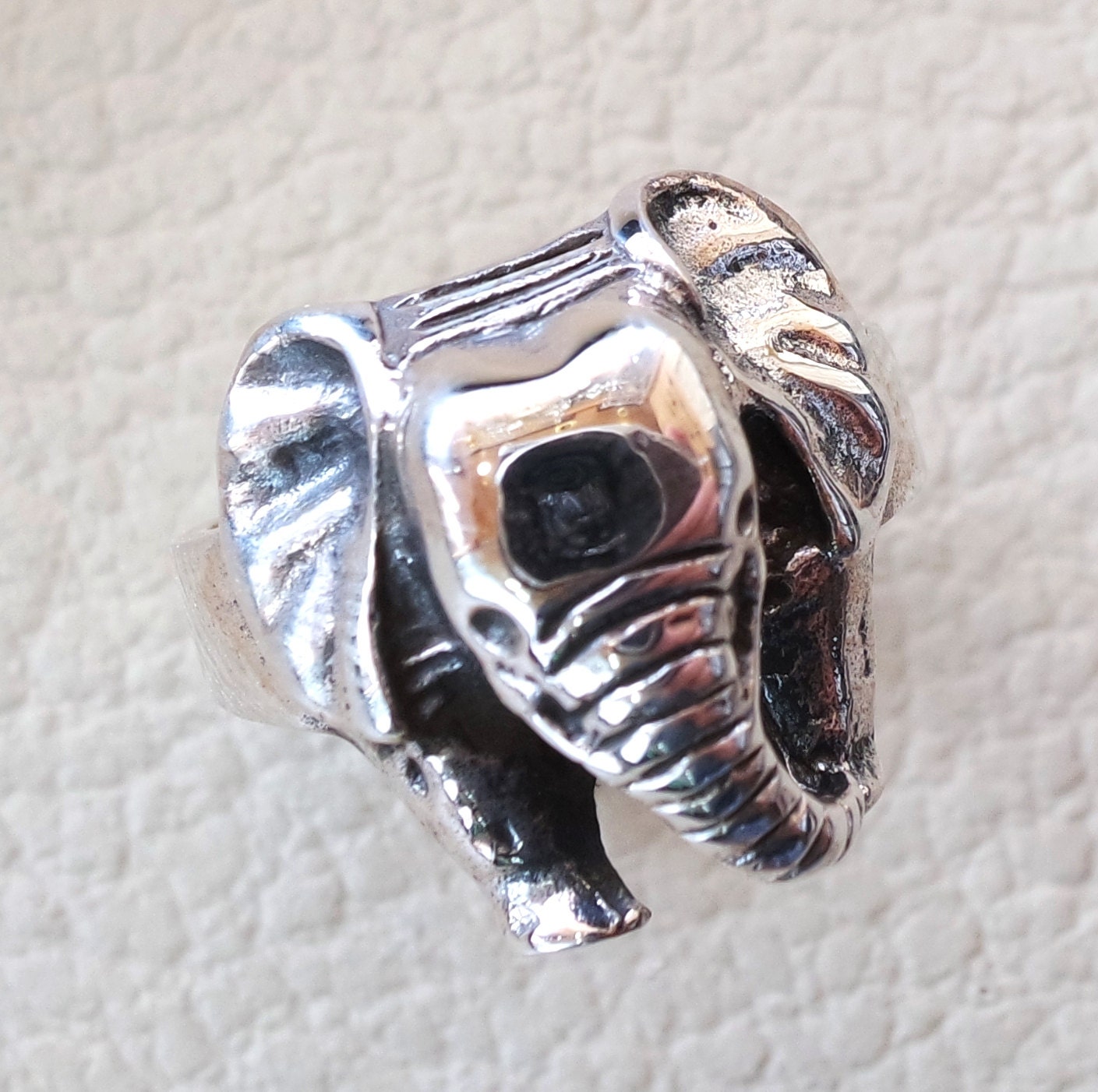 Elephant Pinkie Ring Sterling Silver 925 Man Biker Ring All | Etsy