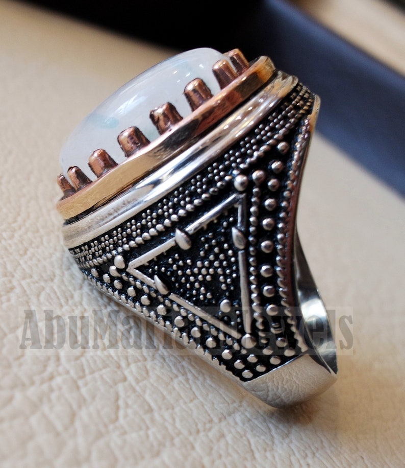 Flashy Moonstone Men Ring Natural Stone Dur Al Najaf Sterling | Etsy