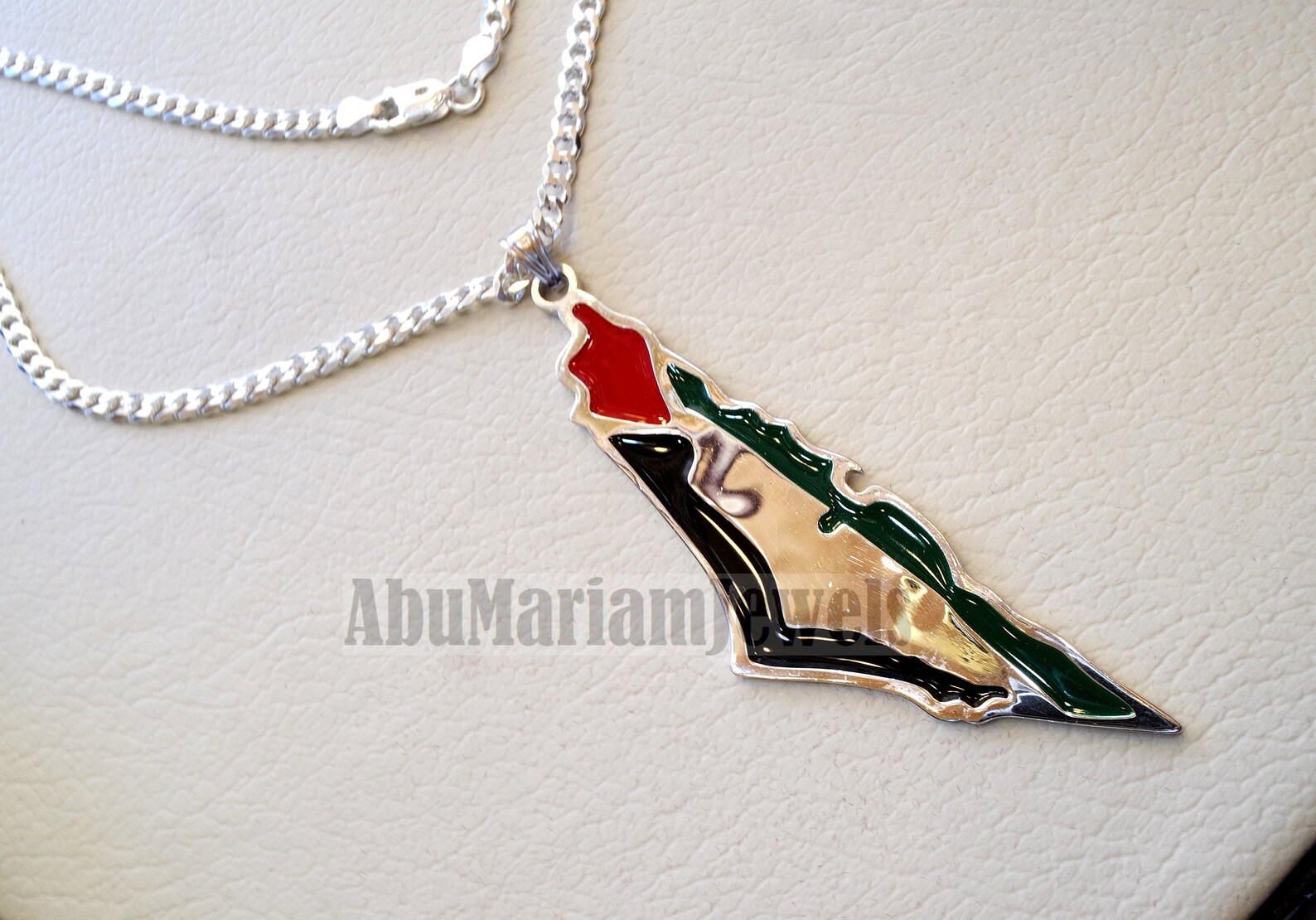 Huge Heavy Palestine Map Flag Pendant With Thick Chain 2 | Etsy