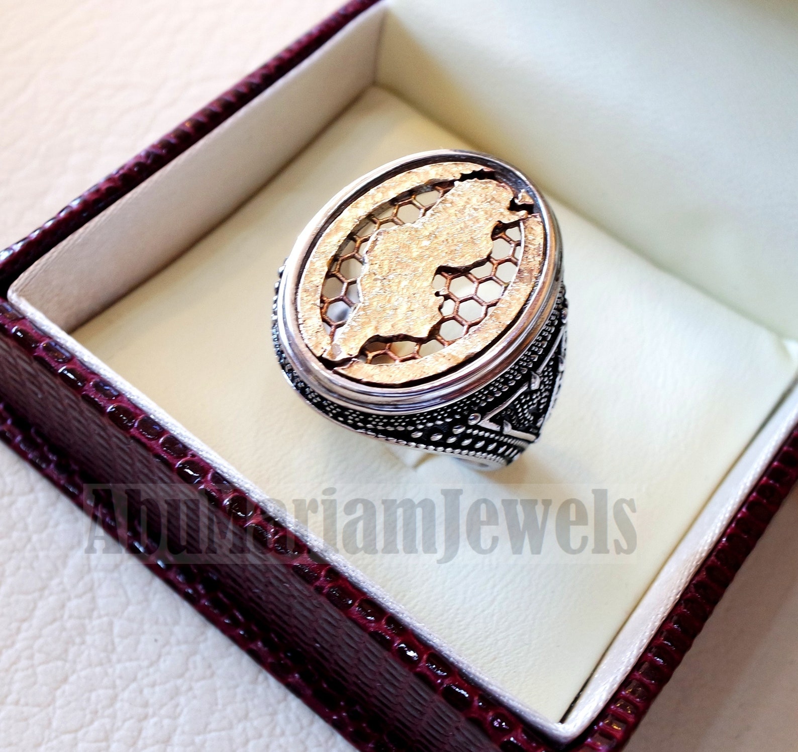 Tunisia Tunisie تونس Map Man Ring Sterling Silver and | Etsy