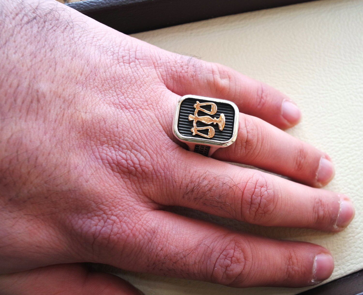 Scale of justice heavy rectangular men ring sterling silver | Etsy