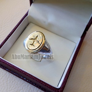 Airplane Aeroplane Pilot Sterling Silver 925 and Bronze Men Ring All ...