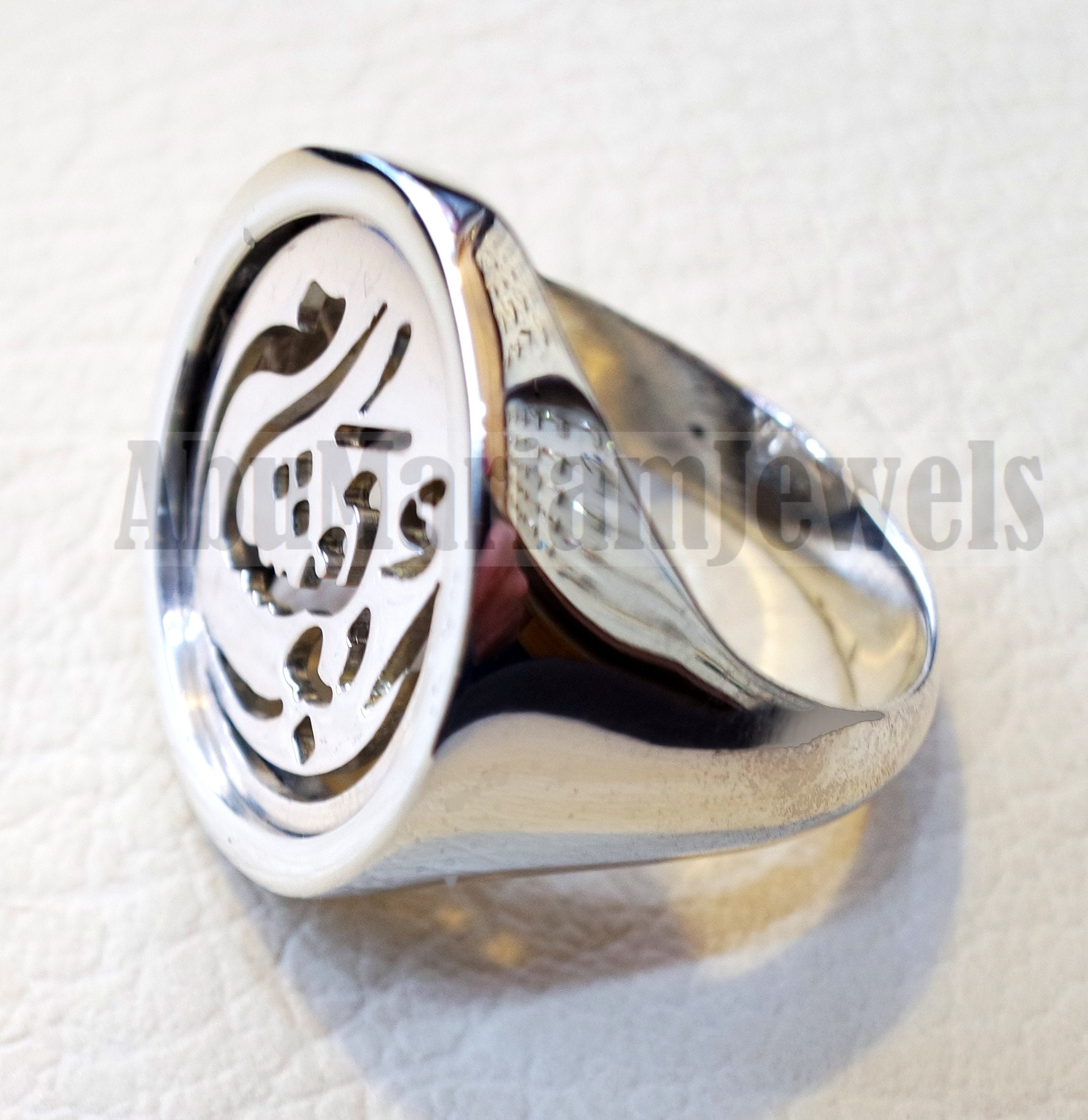 Customized Arabic Calligraphy Names Handmade Round Heavy Ring - Etsy